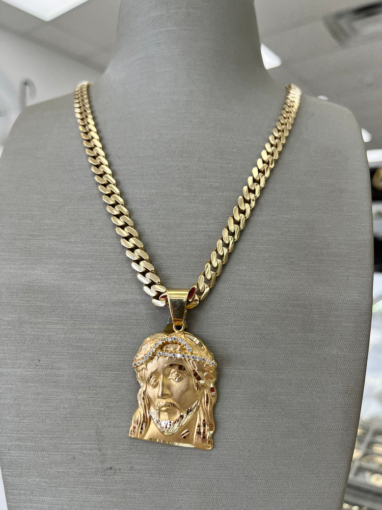 CADENA MÓNACO HALLOW + CRISTO ORO 14K – Jasny Jewelry
